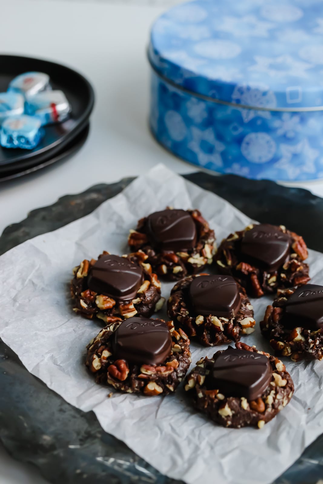 Dove Chocolate Turtle Cookies - Run to the Table