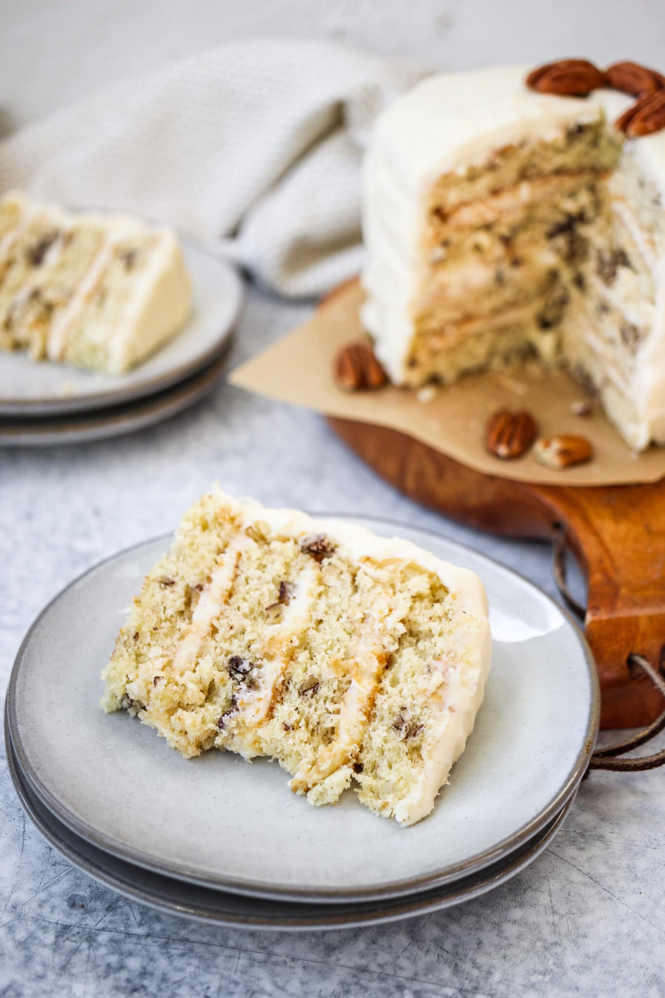 Italian Cream Cake with Cream Cheese Frosting - Run to the Table