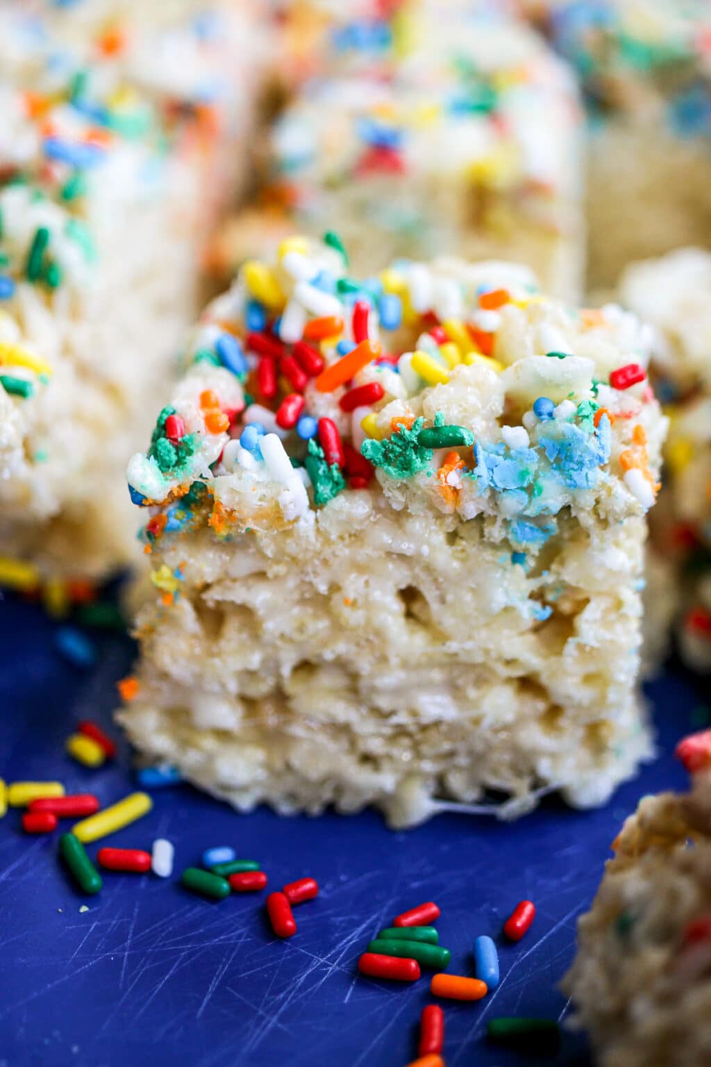 Perfect Rice Krispie Treats Recipe with Sprinkles - Run to the Table