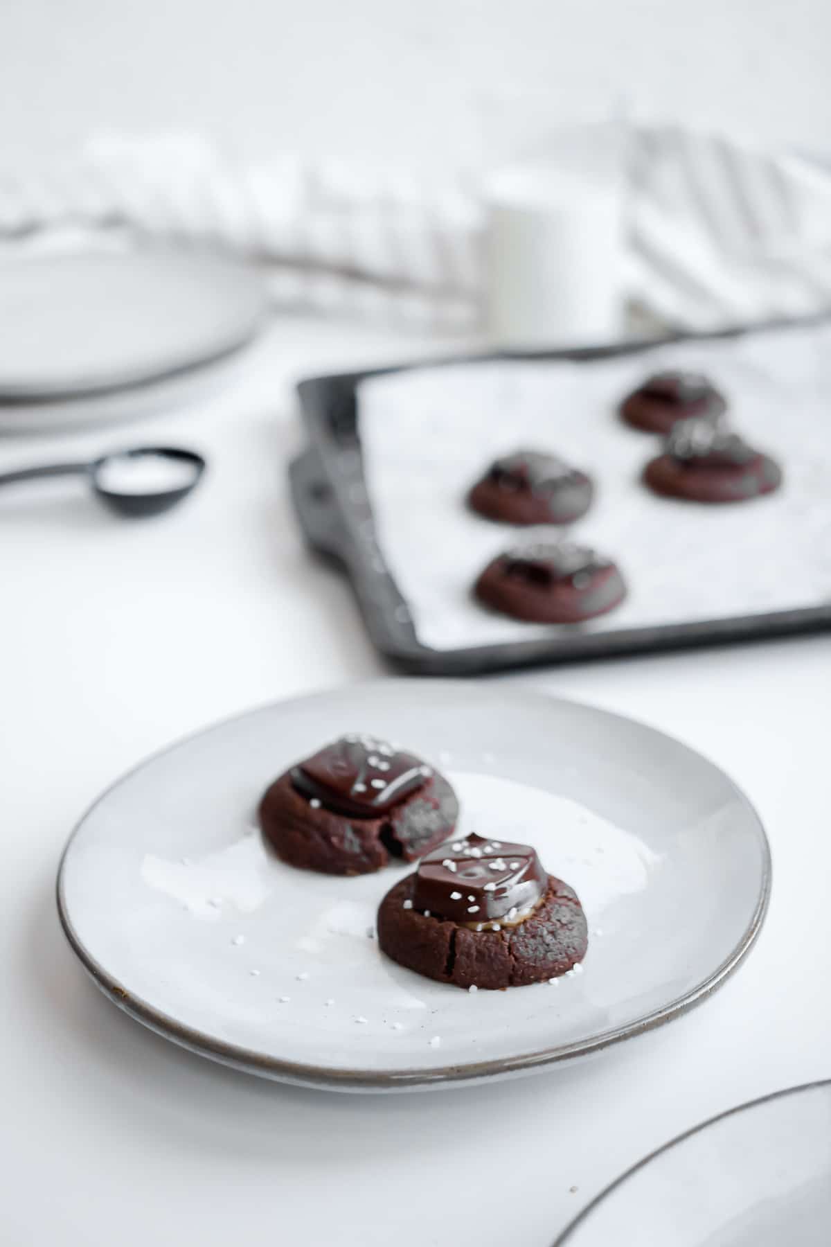 Chocolate Salted Caramel Cookies - Run to the Table