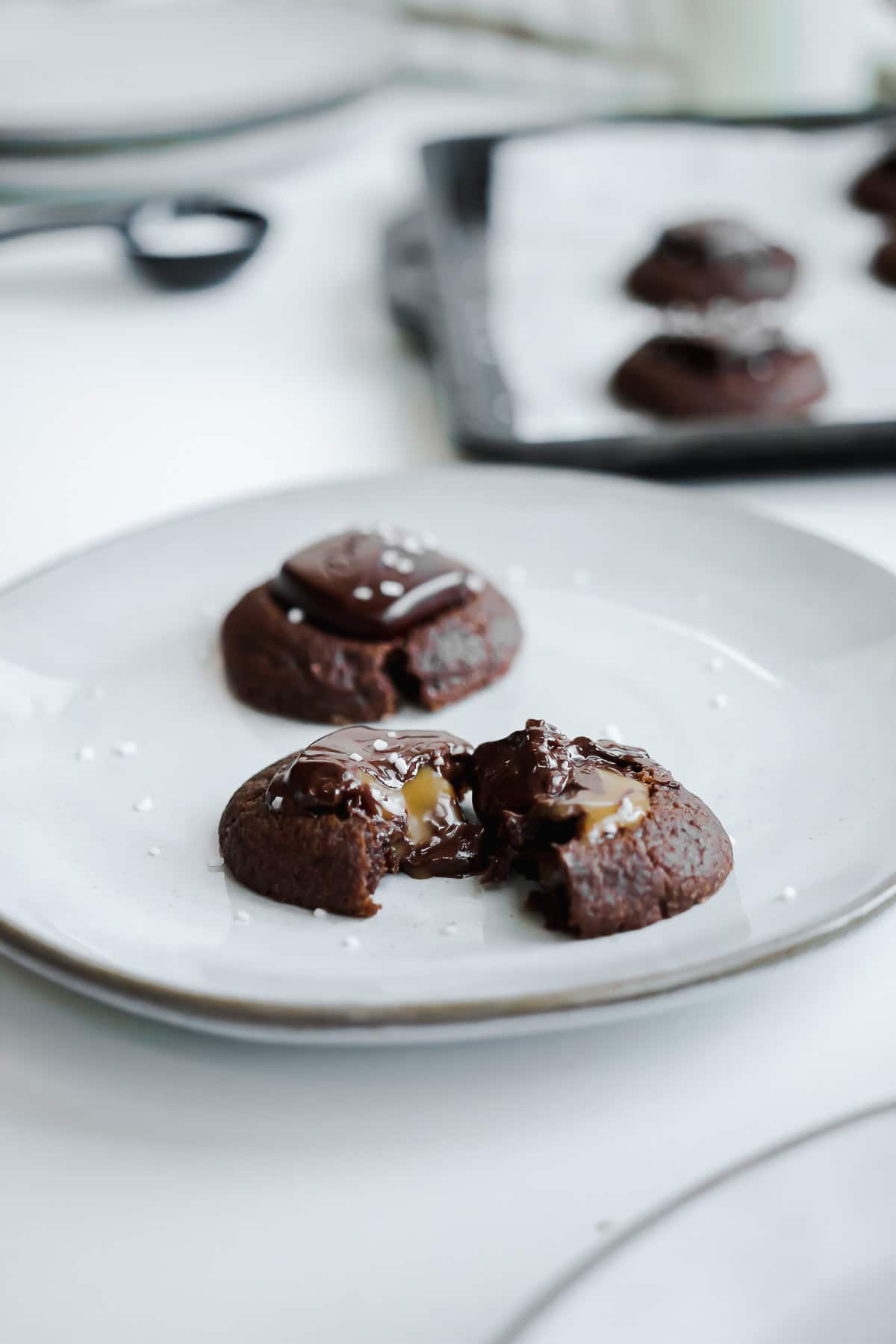 Chocolate Salted Caramel Cookies - Run to the Table