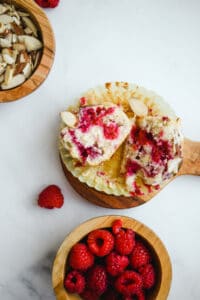 Homemade Raspberry Almond Muffins - Run to the Table
