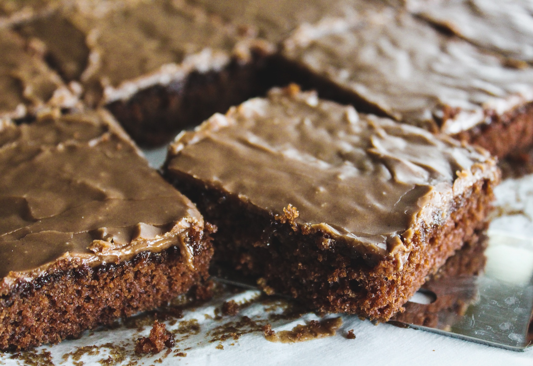 Texas Brownies with Fudge Frosting - Run to the Table